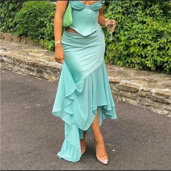 House of CB | Tops | House Of Cb Isabella Jade Ruffle Sleeve Corset ...